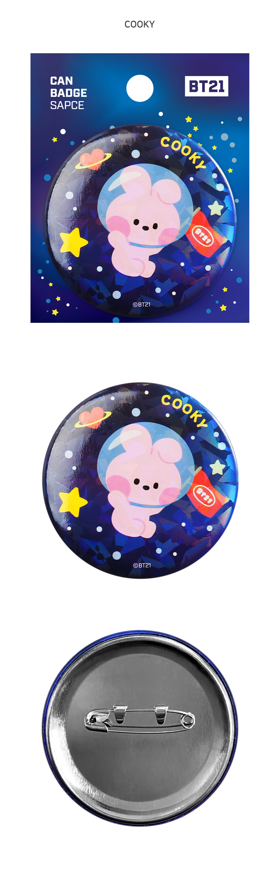 [BT21] BT21 X Monopoly Collaboration - SPACE Can Badge